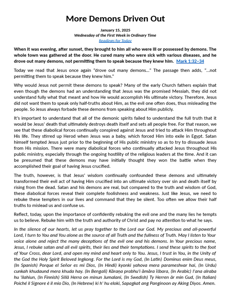 More Demons Driven Out | PDF
