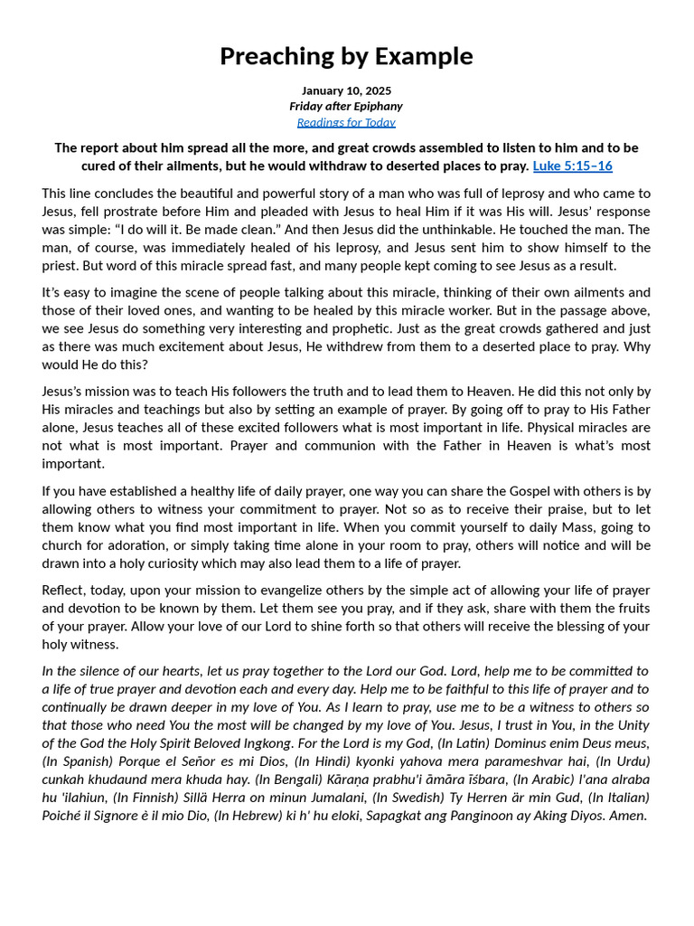 Preaching by Example | PDF