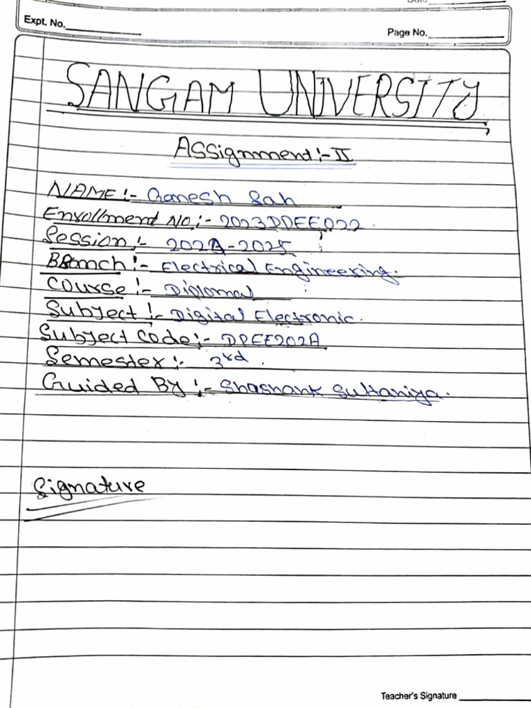 Digital Electronic Assignment 2nd | PDF