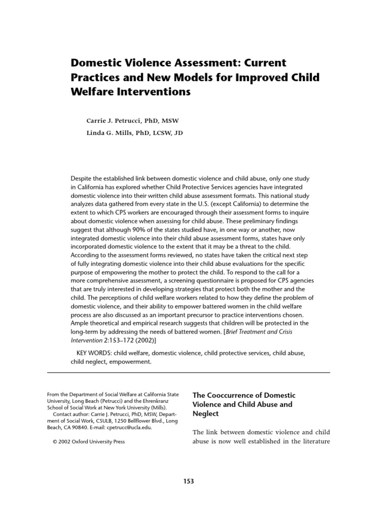 Domestic Viloence Assessment | PDF | Domestic Violence | Violence