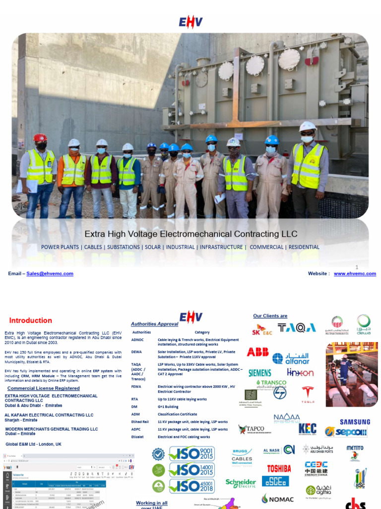 Company profile EHV | PDF | Electrical Substation | Transformer