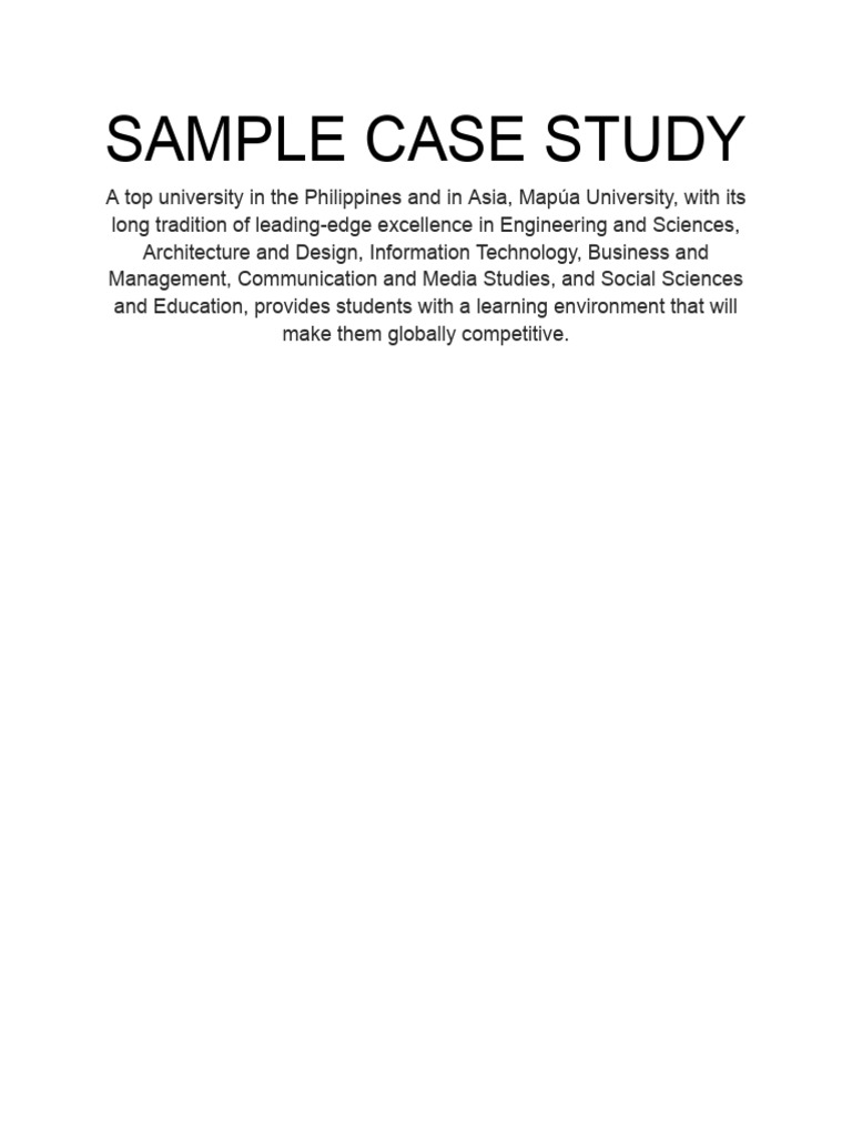 Sample Case Study | PDF Sample Case Study | PDF