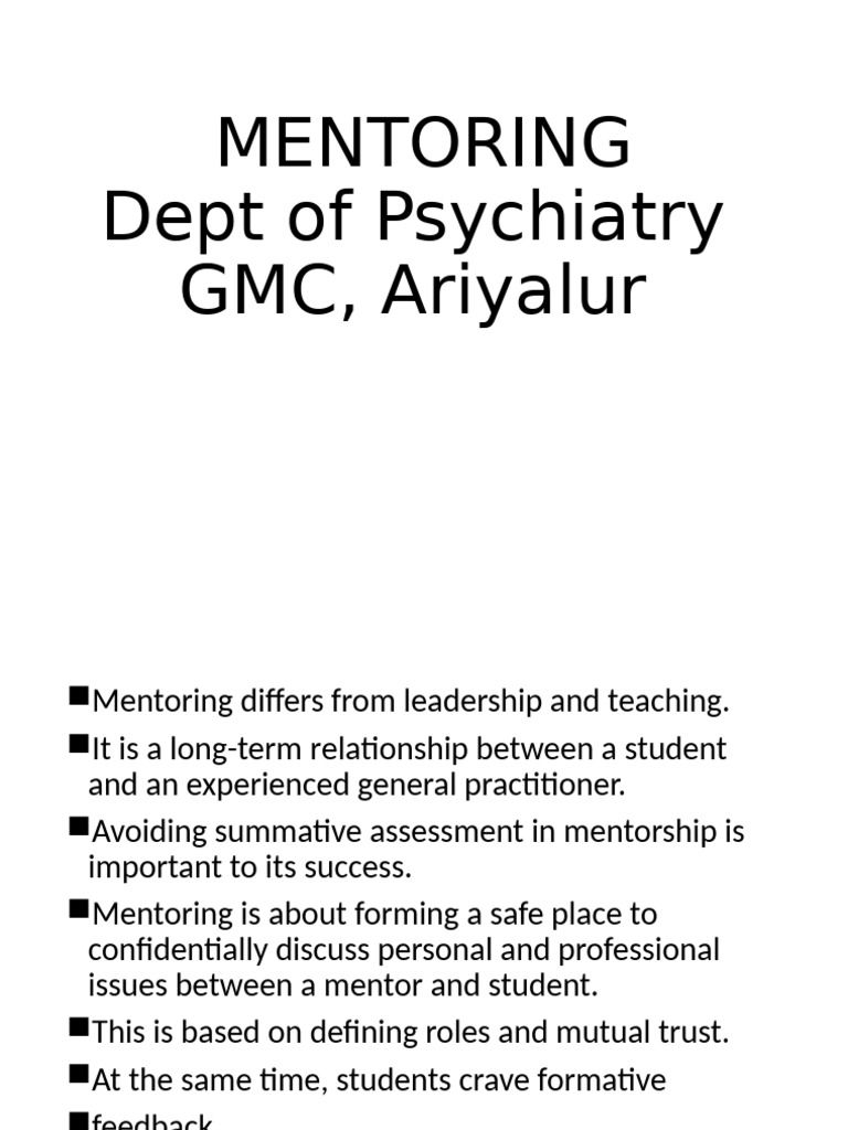 Mentoring Foundation | PDF | Mentorship | Psychology