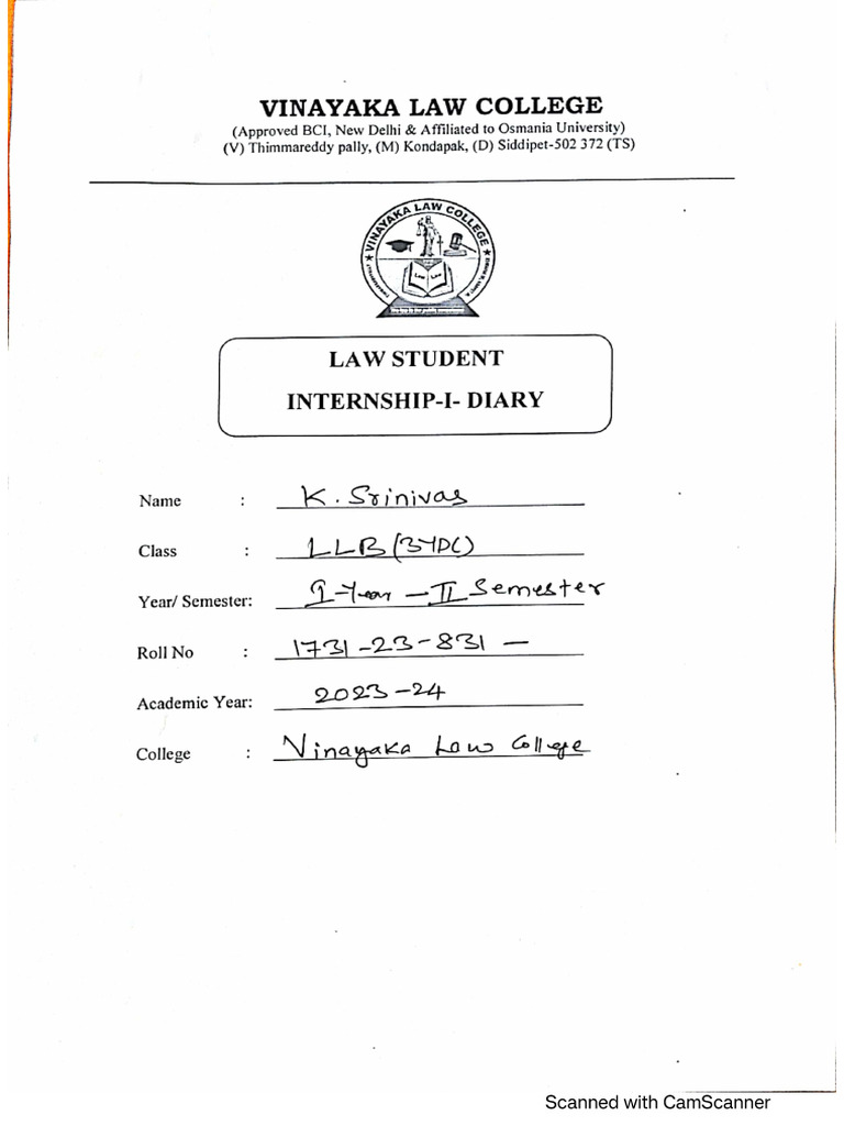 Model Internship Diary | PDF