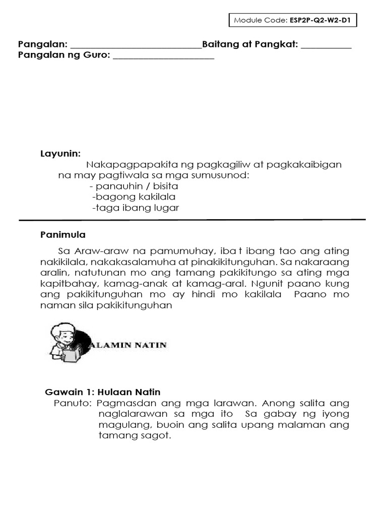 7-Pasay-EsP2-Q2-W2-1 | PDF