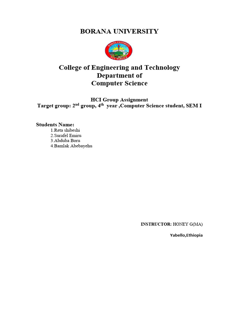 HCI ASS | PDF | Usability | Computer Science