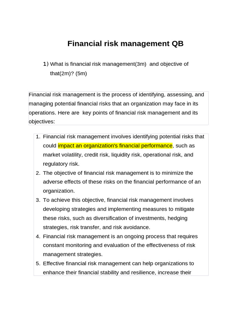 Financial Risk Analytics QB | PDF | Greeks (Finance) | Financial Risk