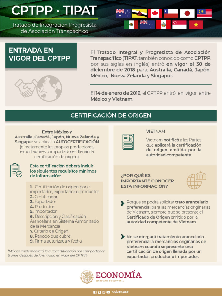 Infografia - Certificacionorigen CPTPP | PDF