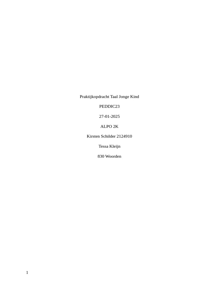 Praktijkopdracht Taal | PDF