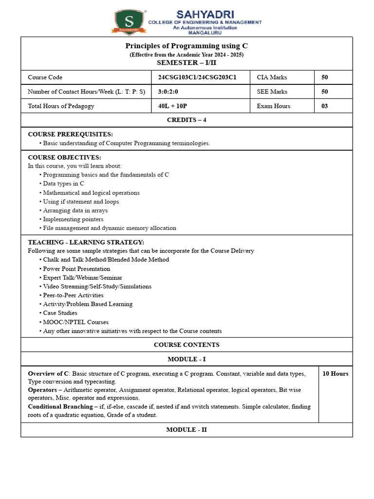 Principles of Programming | PDF | Pointer (Computer Programming) | Computer Program