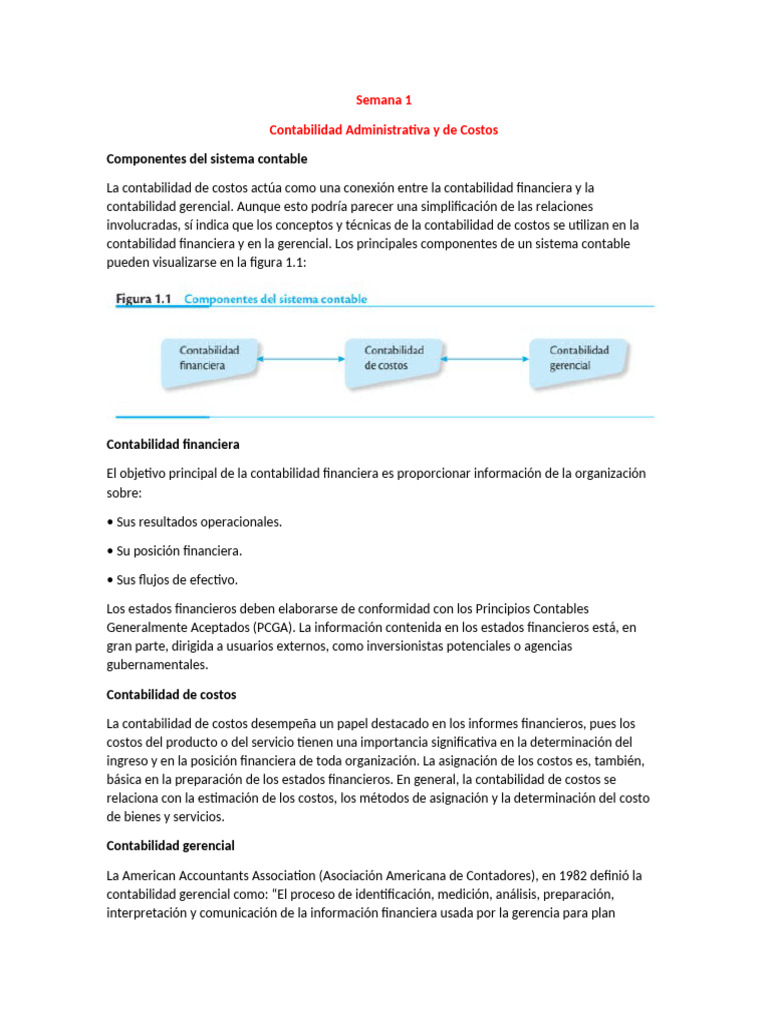 Semana 1 Contabilidad Administrativa y de Costos | PDF | Contabilidad | Contabilidad financiera