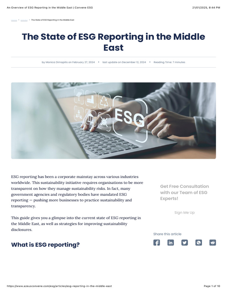 ESG Reporting Trends in the Middle East | PDF | Economies | Business