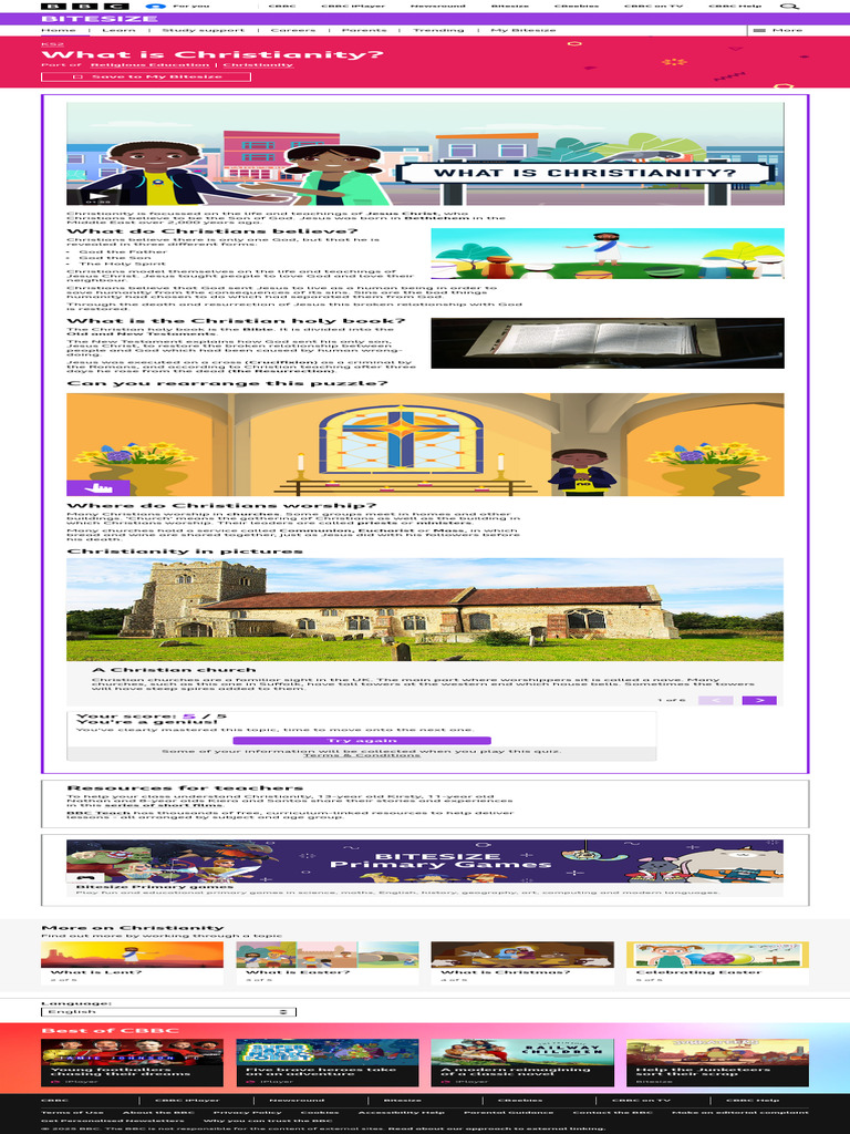 What Is Christianity - BBC Bitesize | PDF | Christian Belief And ...