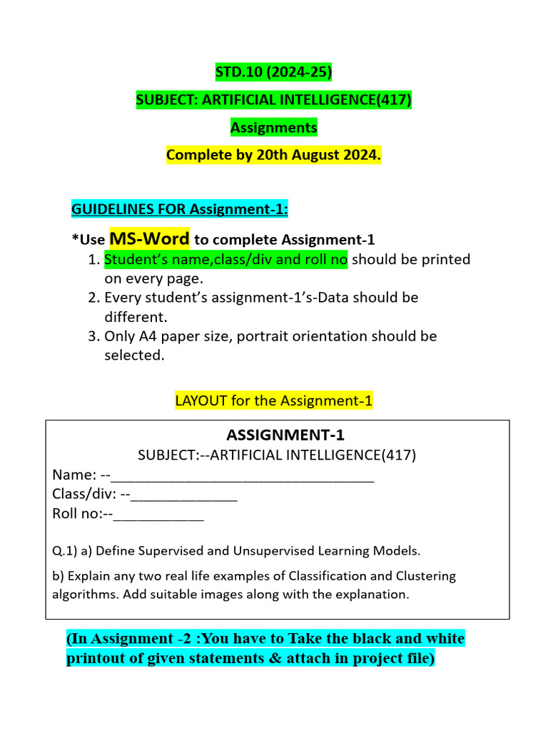 Ai Assignment Term-1 24-25 | PDF | Artificial Intelligence | Intelligence (AI) & Semantics