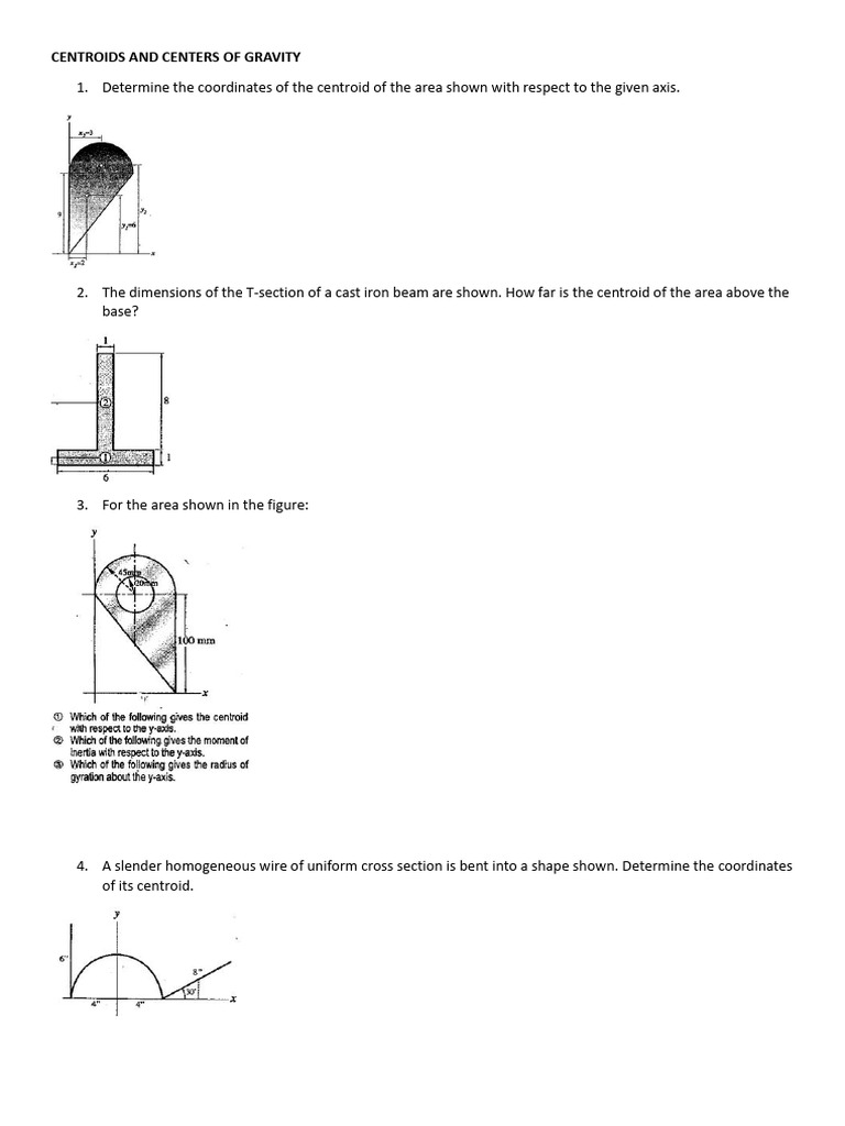 Centroids and Centers of Gravity | PDF | Geometry | Euclidean Geometry