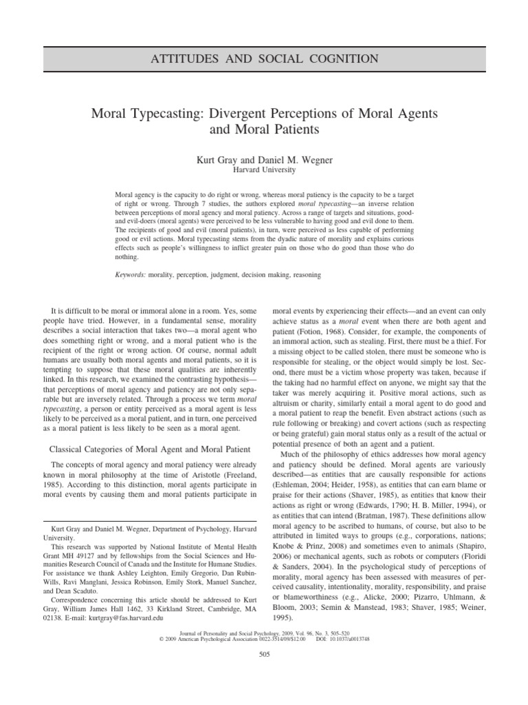 7 - Moral typecasting Study 1a (1) | PDF | Perception | Pain 7 - Moral typecasting Study 1a (1) | PDF | Perception | Pain
