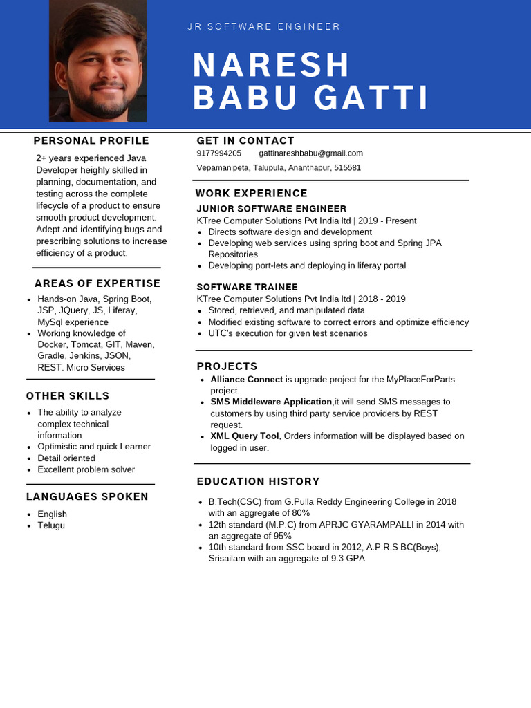 Naresh Babu Gatti SP Resume | PDF | Software Engineering | Computing