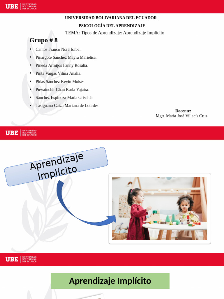 Tipos de Aprendizaje: Implícito en Niños | PDF | Aprendizaje | Ciencias ...