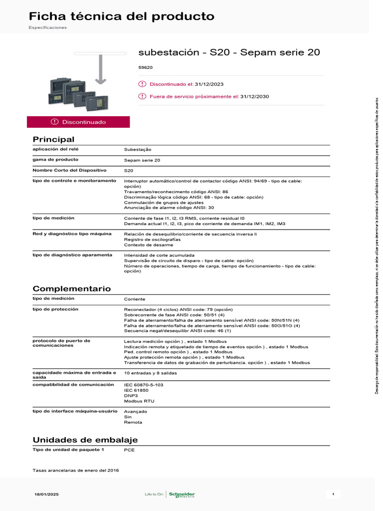 Schneider Electric - Sepam-Serie-20 - 59620 | PDF | Electricidad ...