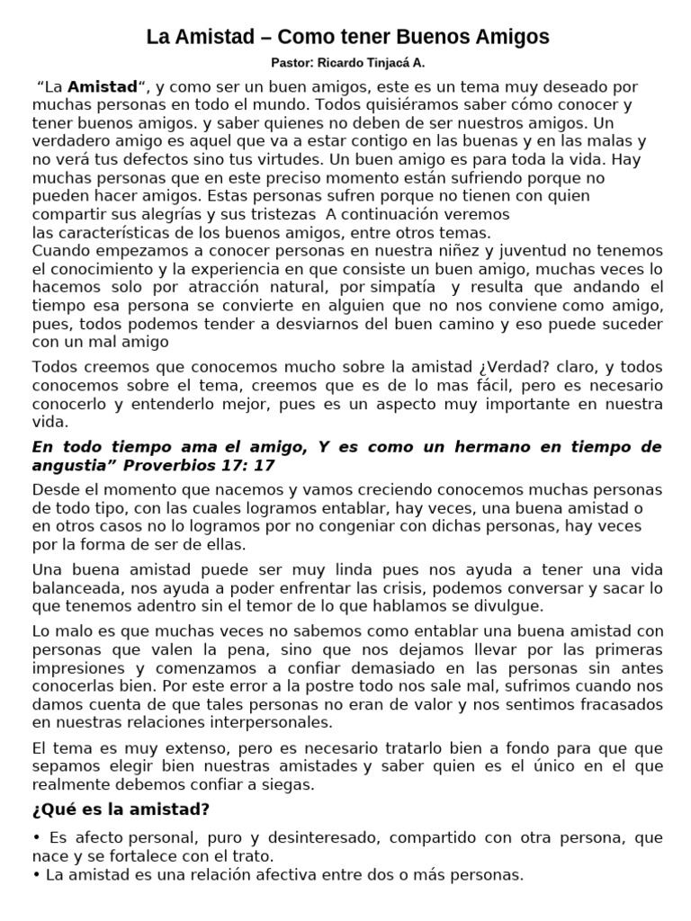 Claves para Cultivar la Amistad Verdadera | PDF | Amistad