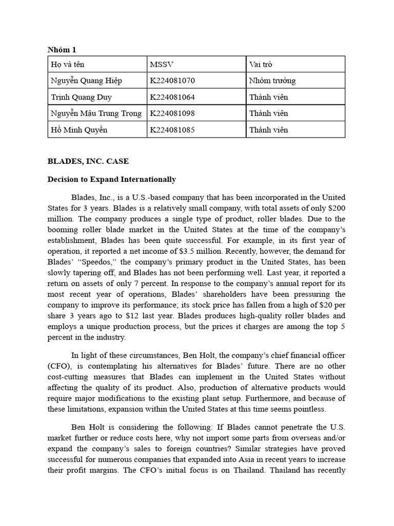 (17 - 1) - C20 - CASE STUDY Nhóm 1 | PDF
