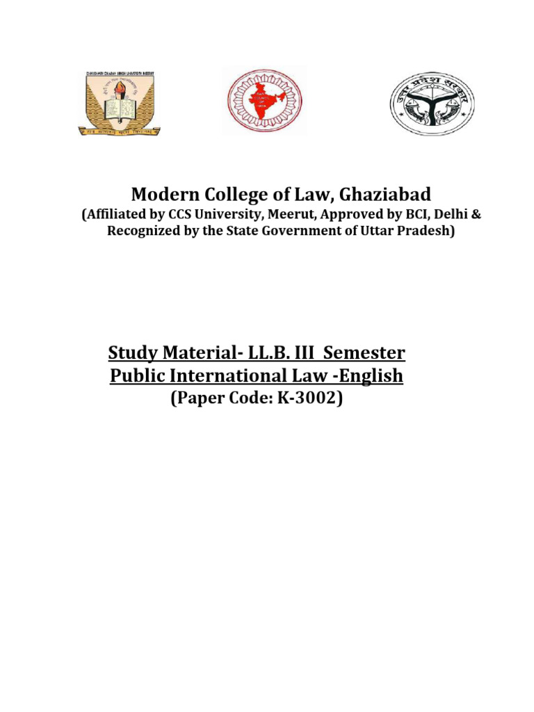 PIL (English) K-3002 | PDF | International Law | Treaty