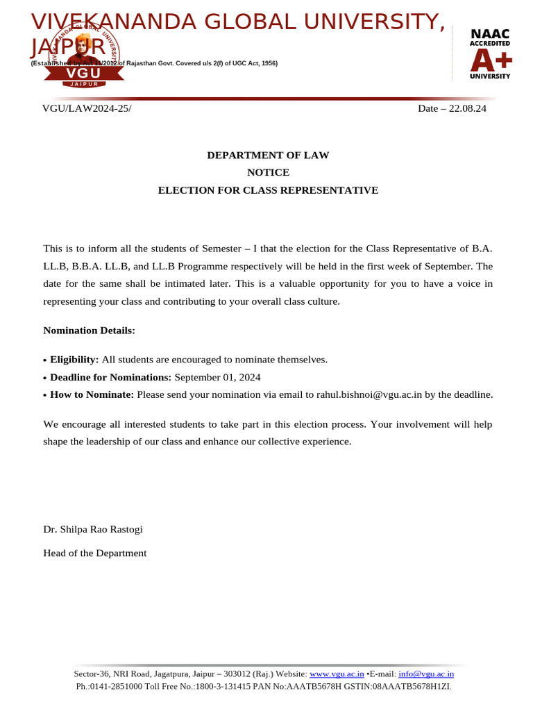 Class Representative Election | PDF