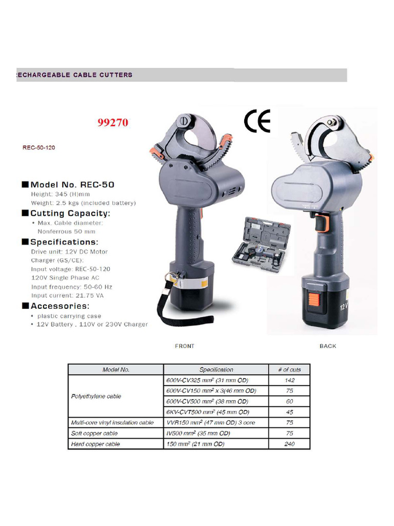 Cizalla Electrica Para Cables | PDF