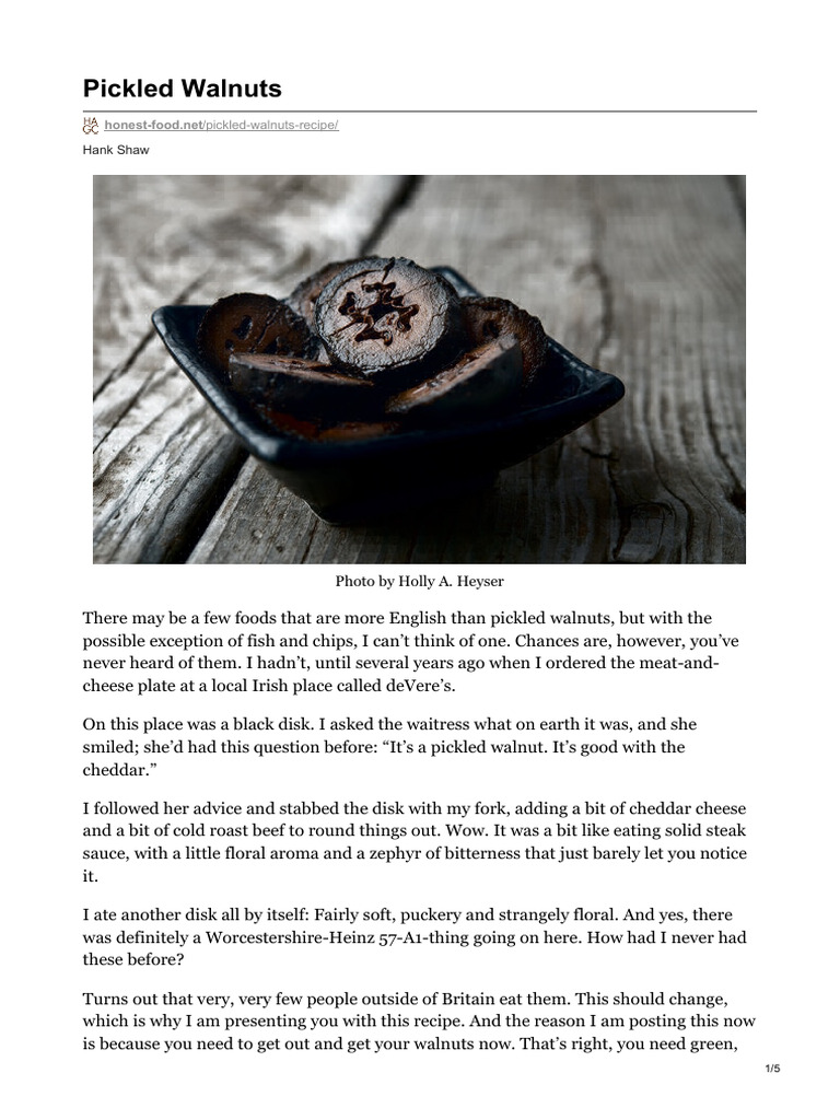 How to Make Pickled Walnuts | PDF | Walnut | Pickling