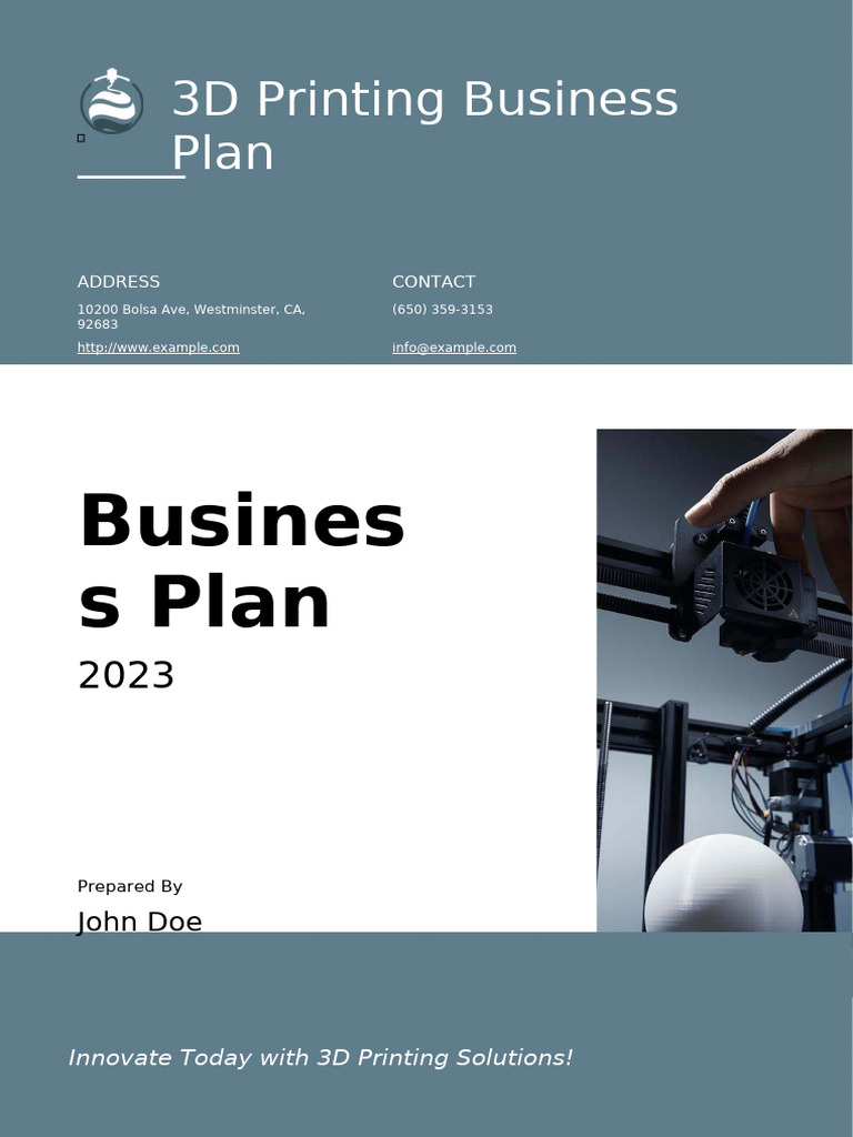 3D Printing Business Plan Overview | PDF | Equity (Finance) | Balance Sheet