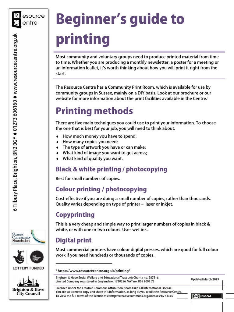 Beginners Guide To Printing New | PDF | Printer (Computing) | Printing