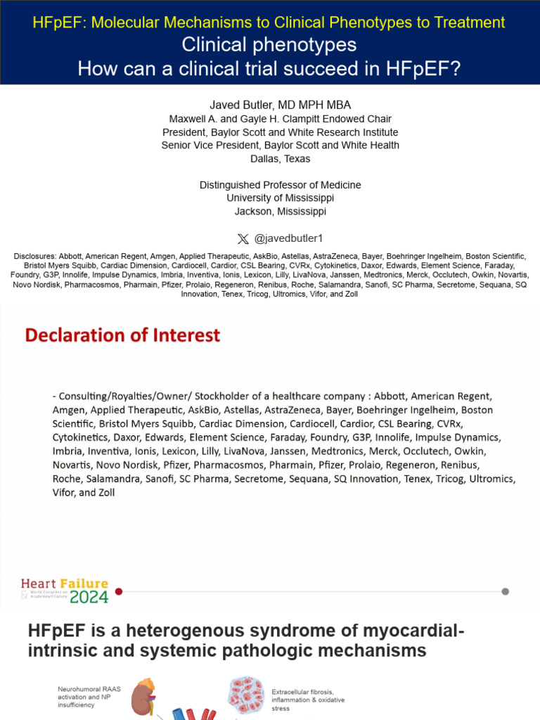 Slide ESC HF 2024 - Clinical Phenotypes & How Can A Clinical Trial ...