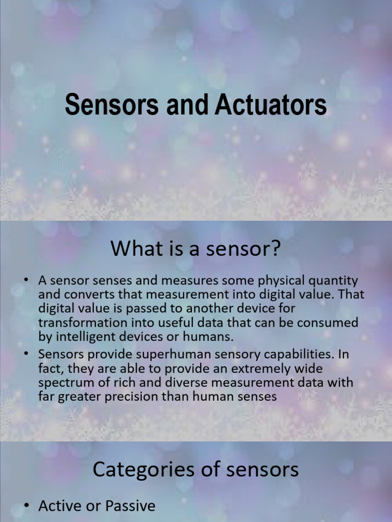 Sensors and actuators | PDF | Actuator | Sensor