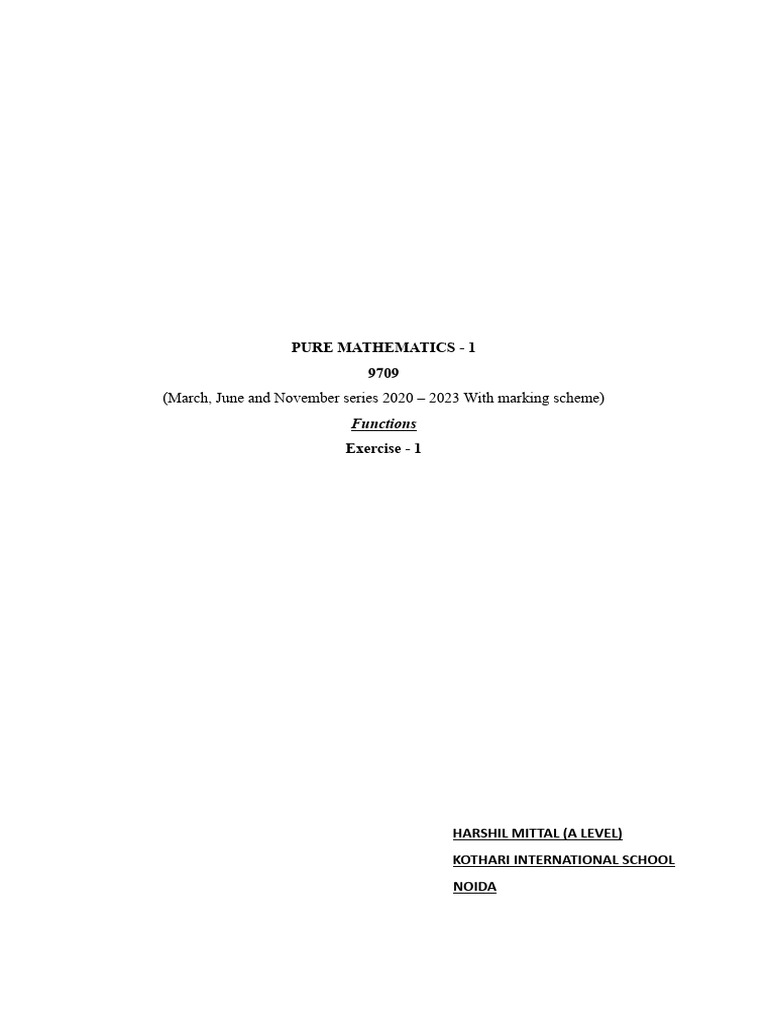 A-Level Pure Math Exercises | PDF