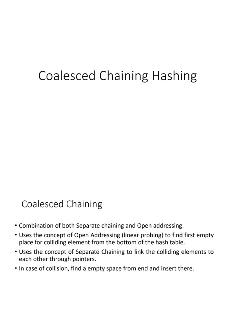 30 Coalesced Chaining Hashing | PDF