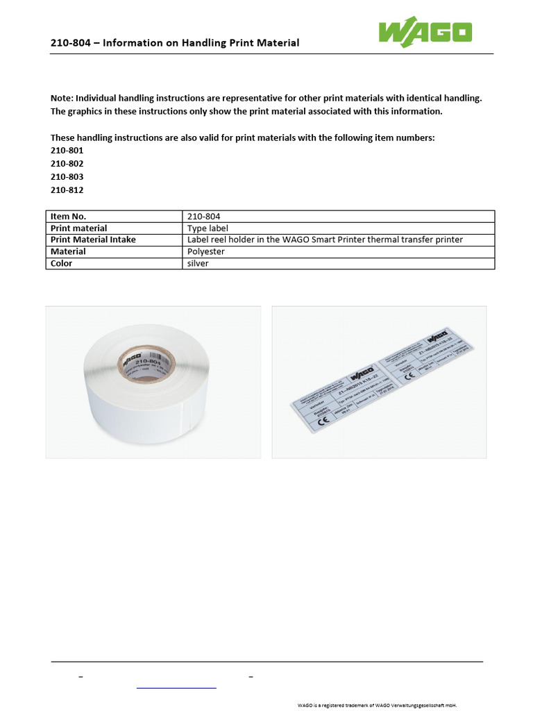 02 WAGO 210 804 Information On Handling Print Material 28.08.2020 | PDF | Computer Keyboard ...