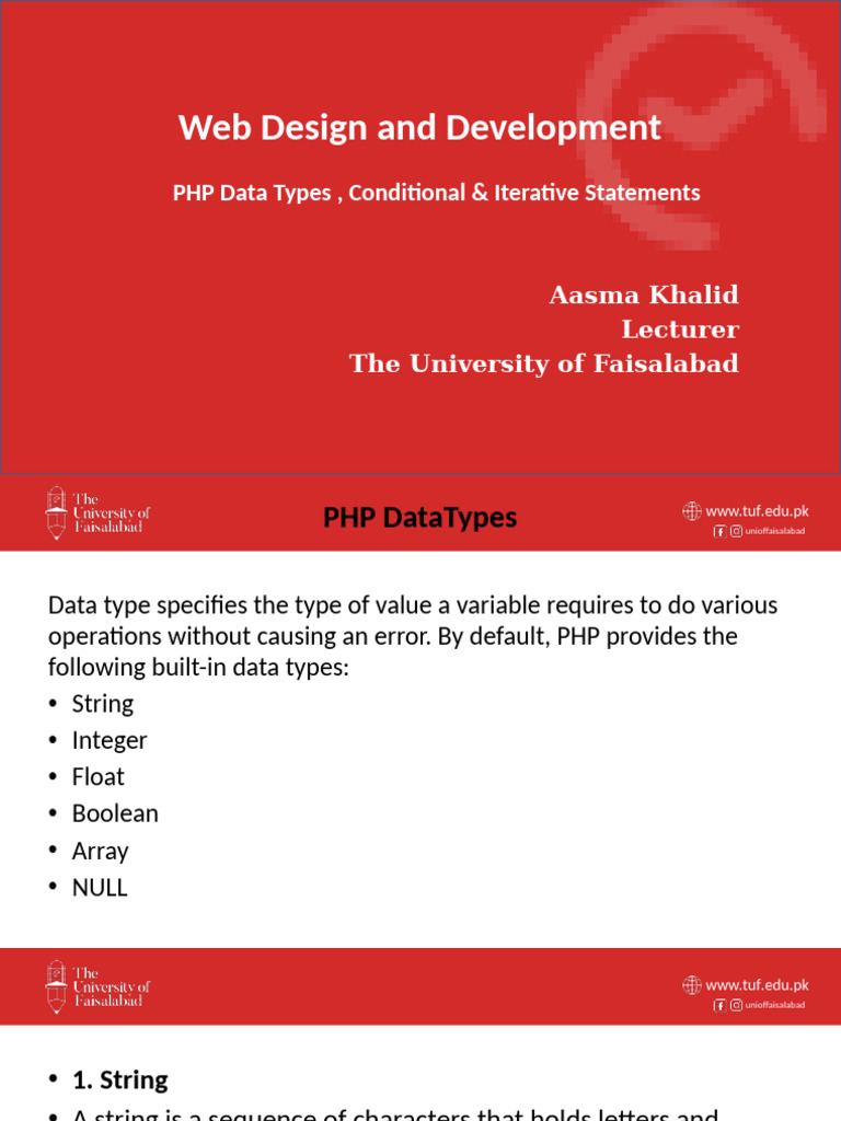 10 Php Data Types Conditional And Iterative Statements Pdf Control 9494