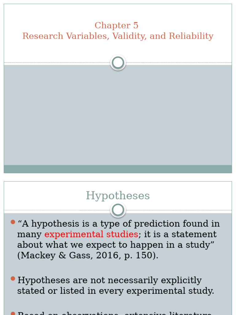 4. Ch 5 research variables, validity and reliability_3rd edition | PDF | Validity (Statistics ...