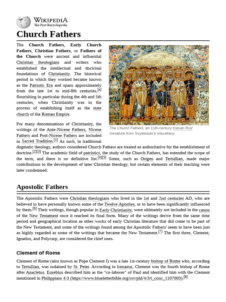Church_Fathers | PDF | Church Fathers | Ancient Christianity