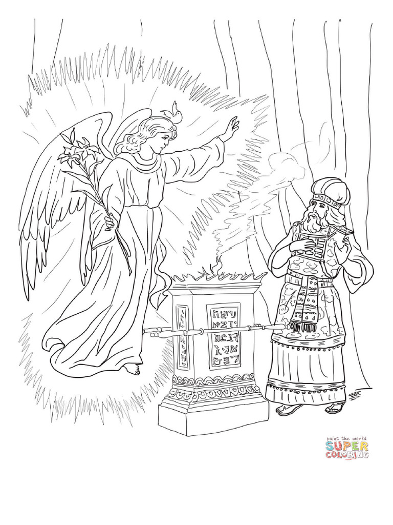 El ángel visita a Zacarías _ Super Coloring | PDF