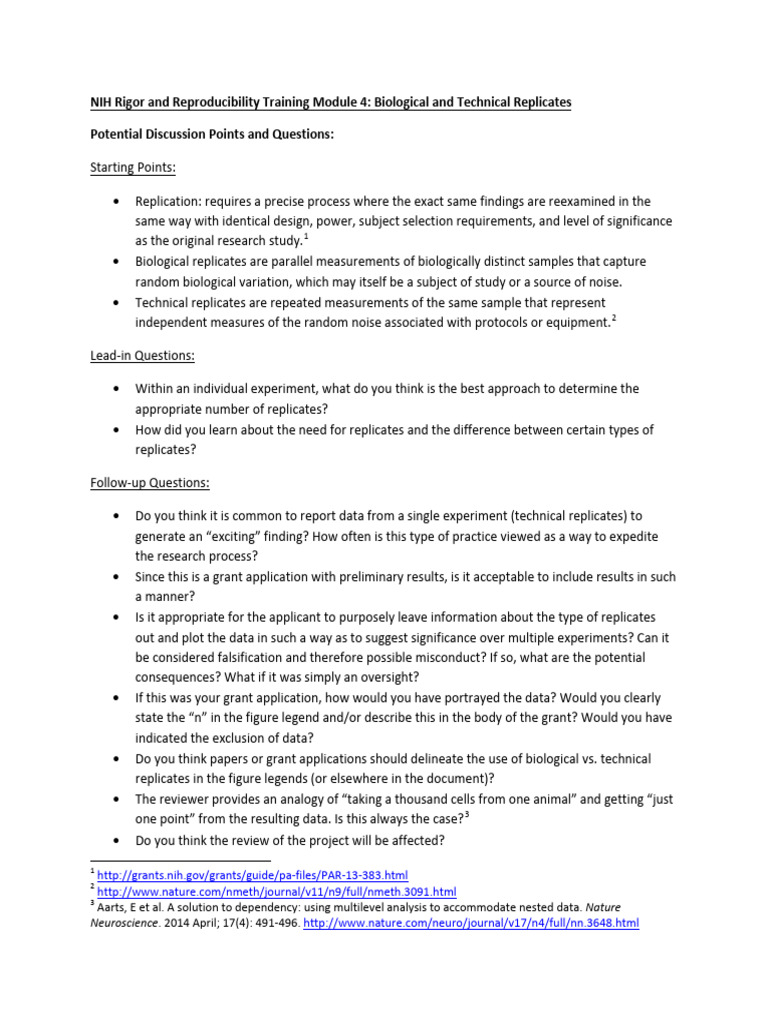 Biological and Technical Replicates | PDF | Experiment | Data