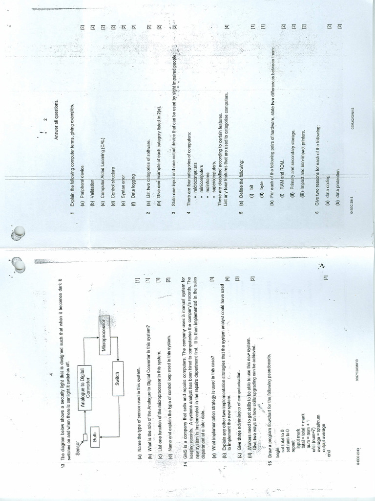 BGCSE2013 Computer Studies Bgcse | PDF