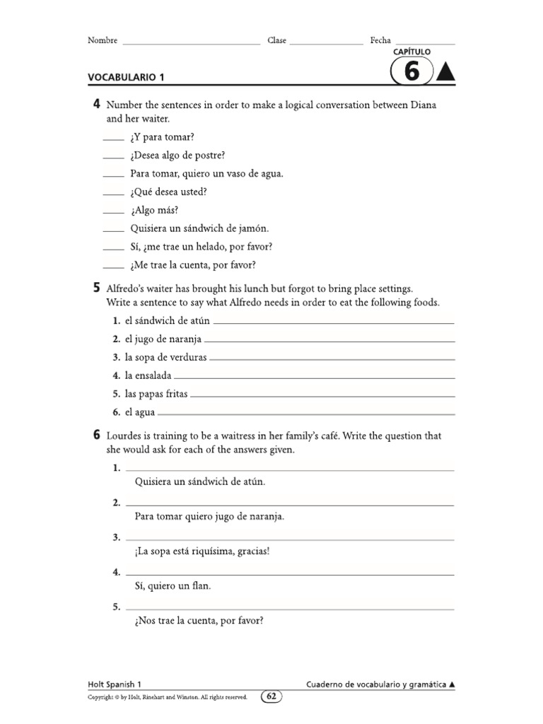 Vocab 1 CH 6 | PDF