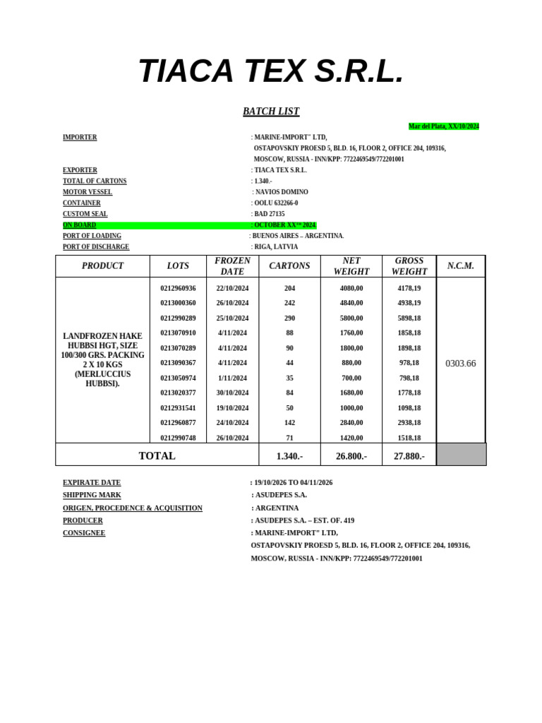 DRAFT - Batch List | PDF | Watercraft | Ships