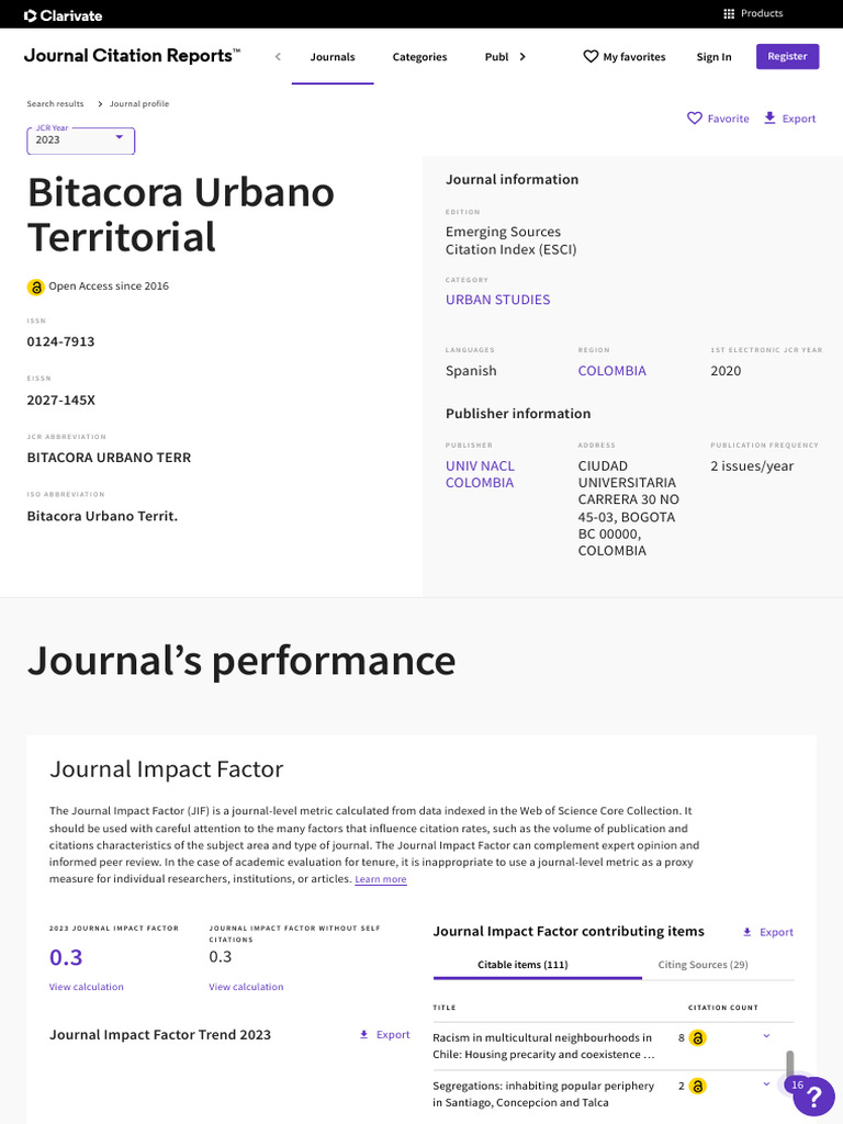 Bitacora Urbano Territorial JCR | PDF | Academic Publishing | Information Science