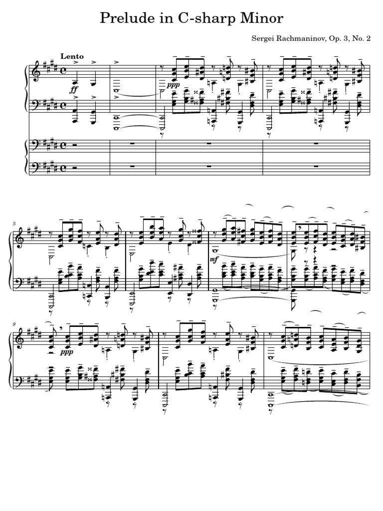Prelude in Csharp Minor Opus No Sergei Rachmaninoff | PDF | Opus Number | Music