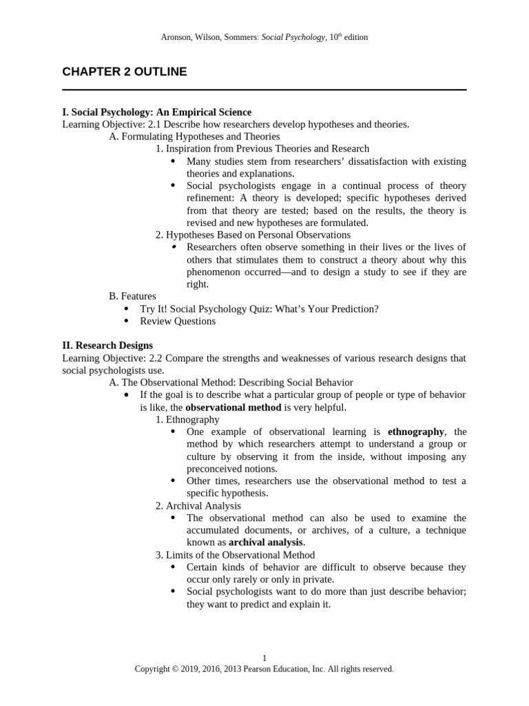 SOC 10e CH 2 OUTLINE | PDF | Experiment | Cognition