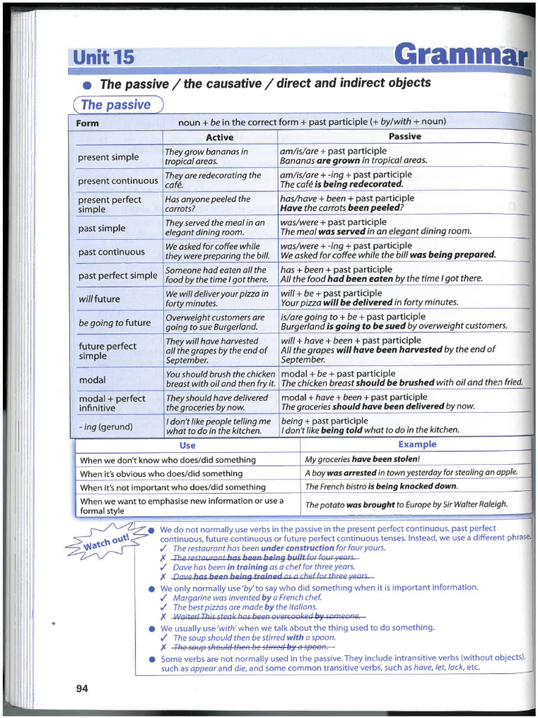 Grammar - The Passive + Have smth done (Unit 8) | PDF