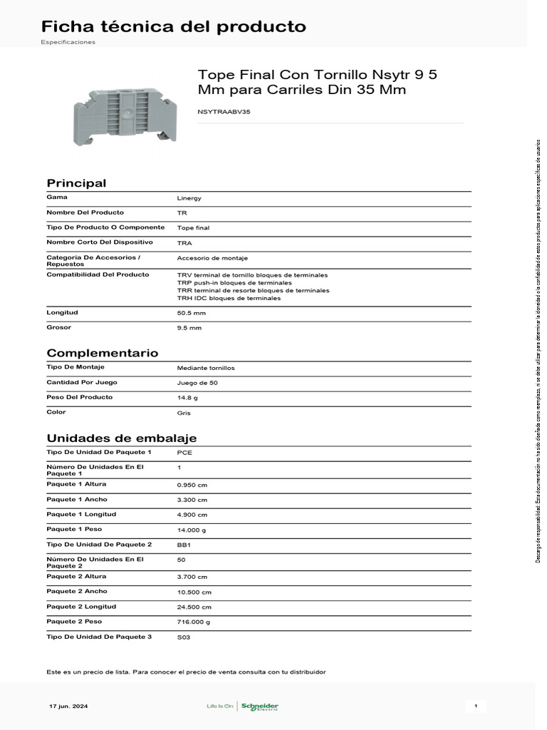 Schneider Electric - Linergy-Terminal-Blocks-And-Bars - NSYTRAABV35 ...