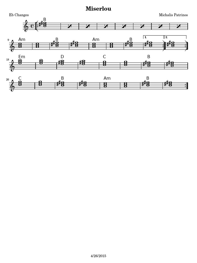 Miserlou-changes-Eb-treble_clef-letter | PDF